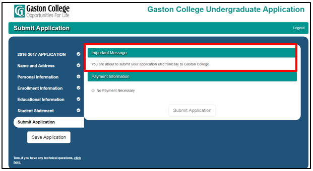 Application Settings – CFNC Campus Help Center
