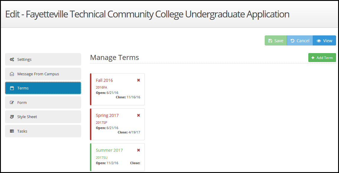 Terms – CFNC Campus Help Center
