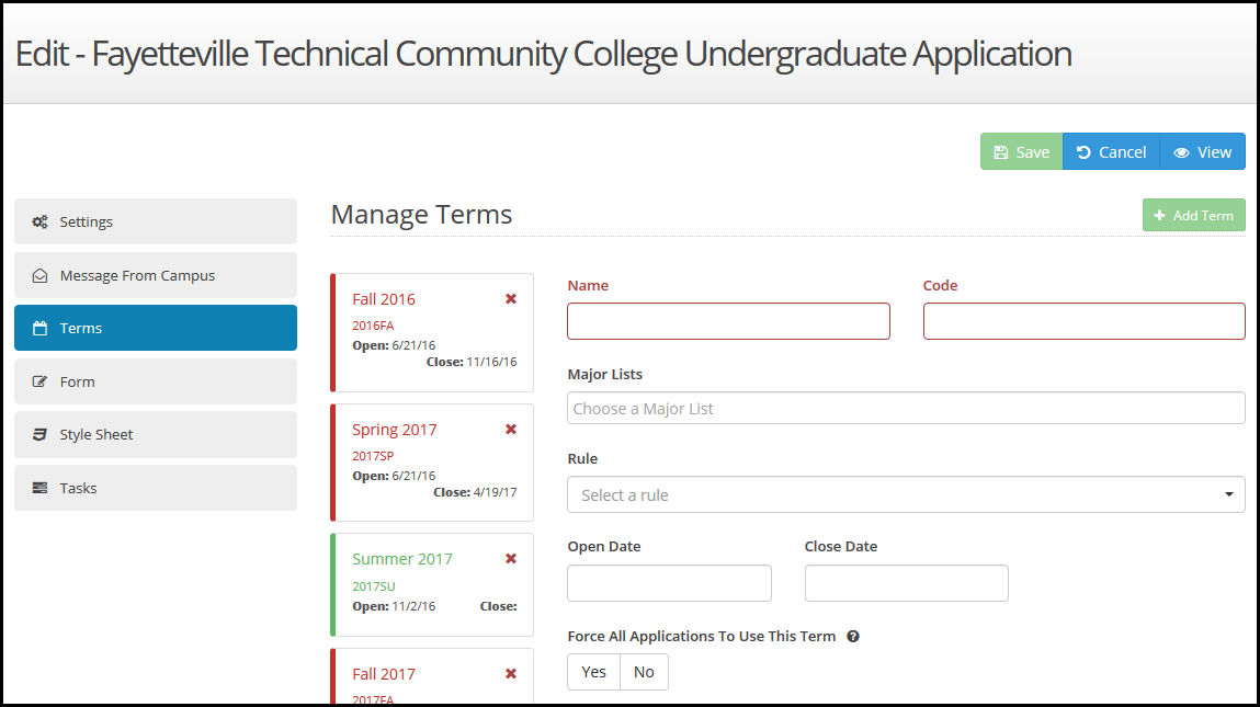 Terms – CFNC Campus Help Center