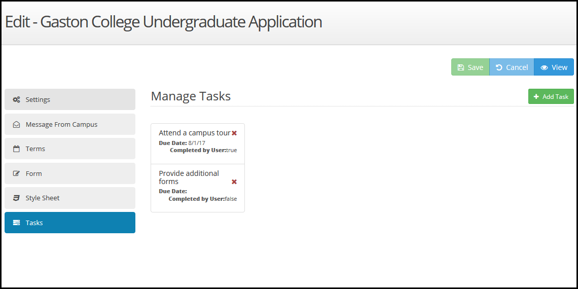 Tasks – CFNC Campus Help Center