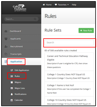Introduction to Application Rules – CFNC Campus Help Center