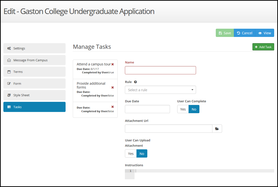 Tasks – CFNC Campus Help Center