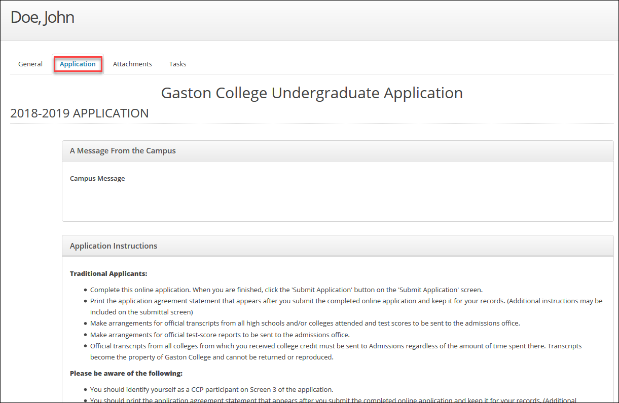 Viewing Applicant Information – CFNC Campus Help Center