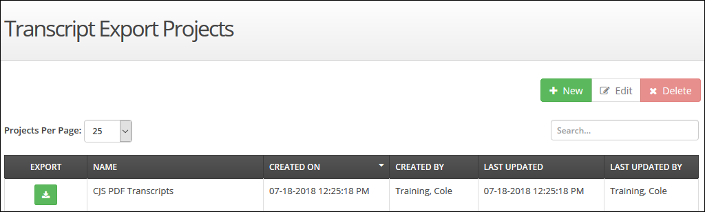 Export Projects – CFNC Campus Help Center