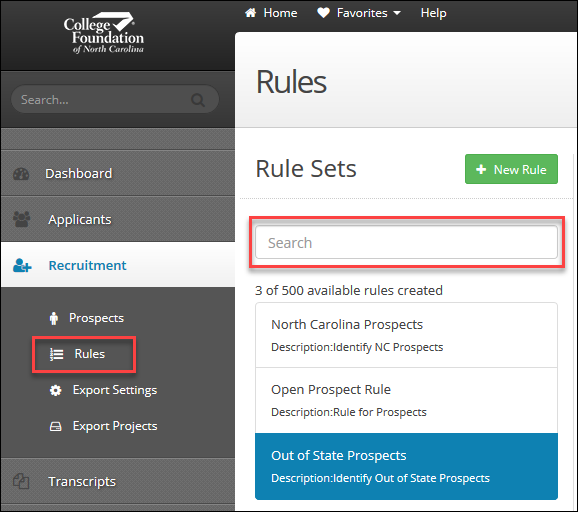 Recruitment Rules – CFNC Campus Help Center